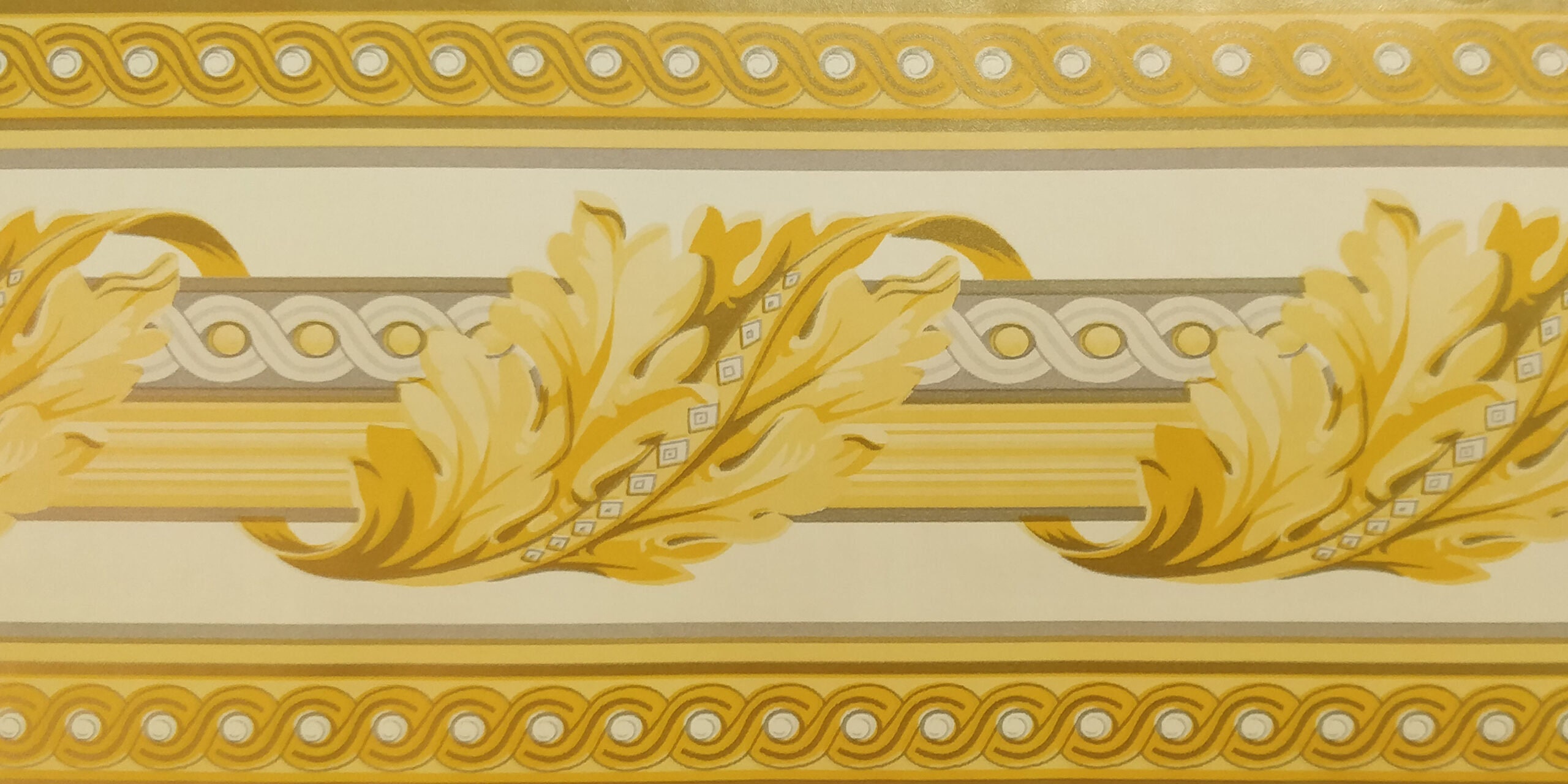 Peel and Stick Wallpaper Border Yellow Leaves Wrapped Abstract Wall ...