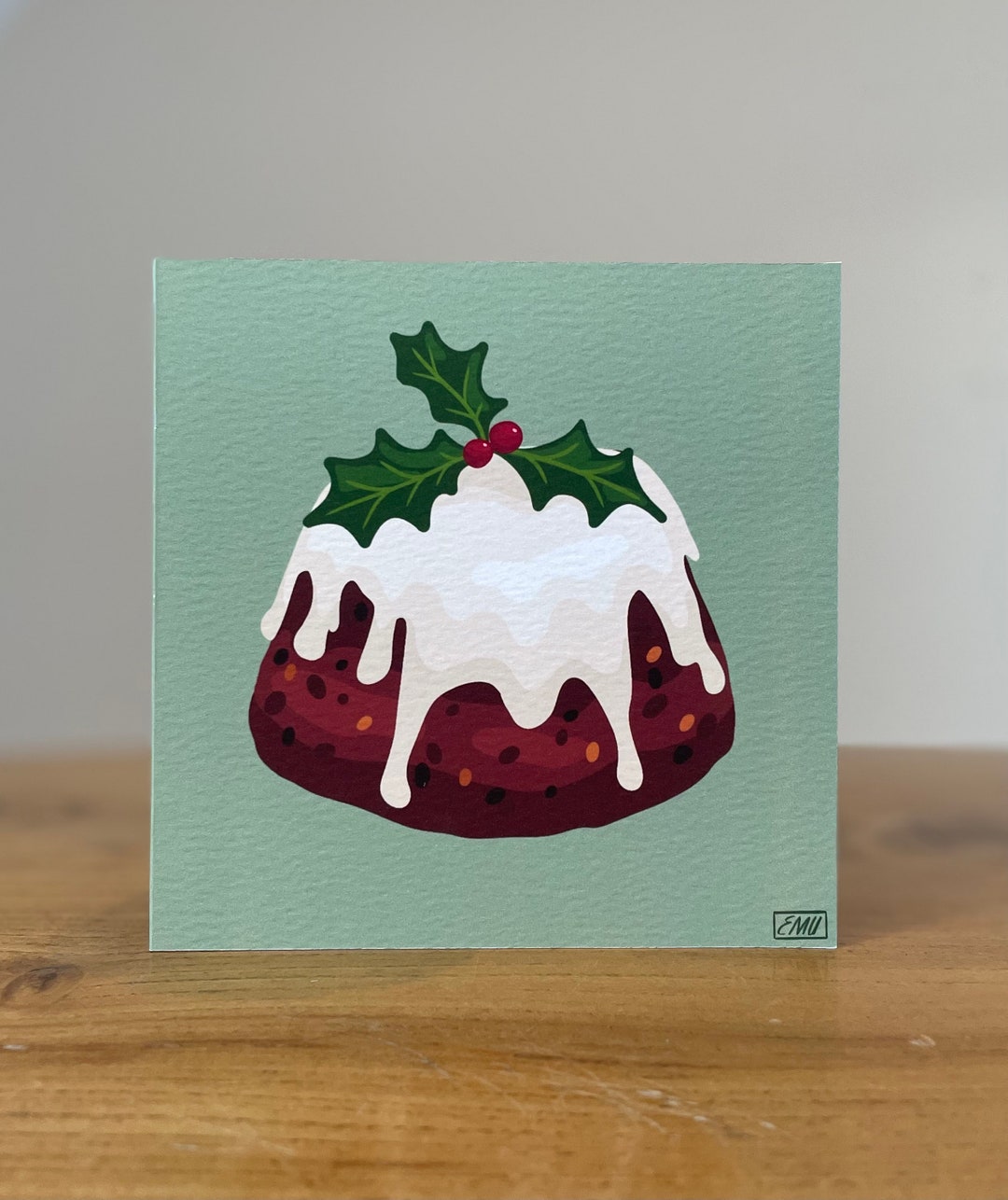 Christmas Pudding Christmas Card - Etsy