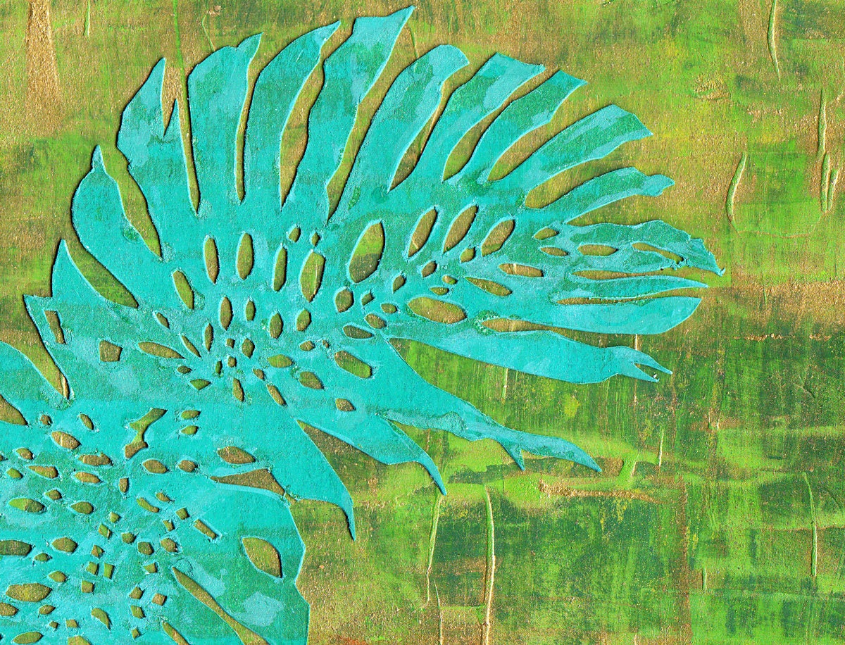 Original Painted Paper Cut Out Plant Collage Plant Painting - Etsy