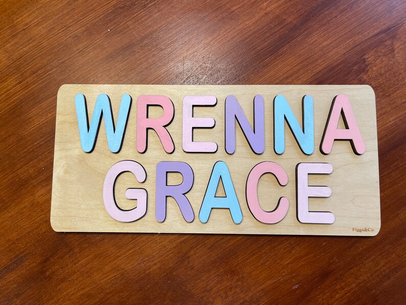 Wooden Name Puzzle, Valentines, Easter Gift for Kids, Basket Stuffer ...