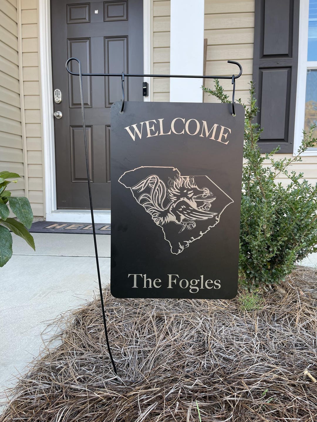 Metal Garden Flag, Garden Sign, Family Yard Flag, Custom Wall Sign ...