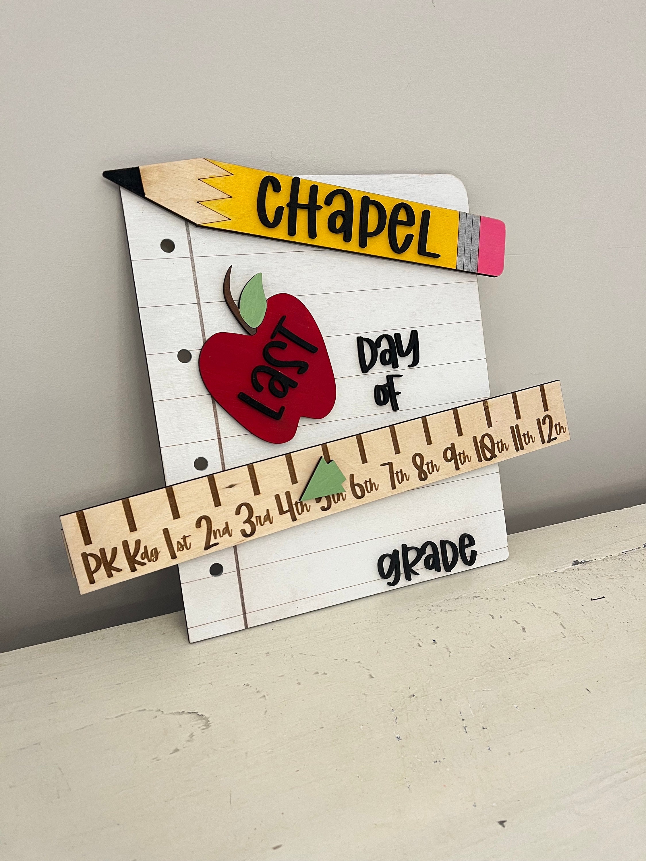 Personalized First Day of School Sign, Back to School Reusable Sign ...