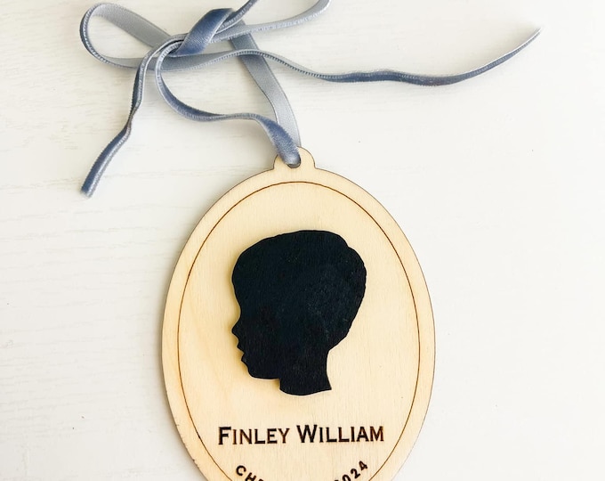 Silhouette Ornament Custom Profile Silhouette Portrait Children ...