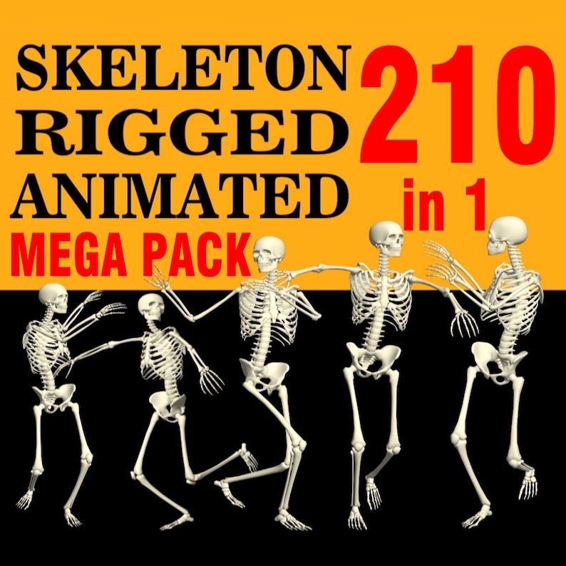 210 Rigged 3D Skeleton Models: Animation Super Pack. - Etsy