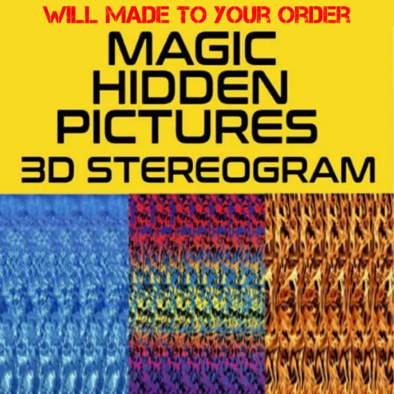 Custom 3D Stereogram: Magic Eye Hidden Image Illusion - Etsy