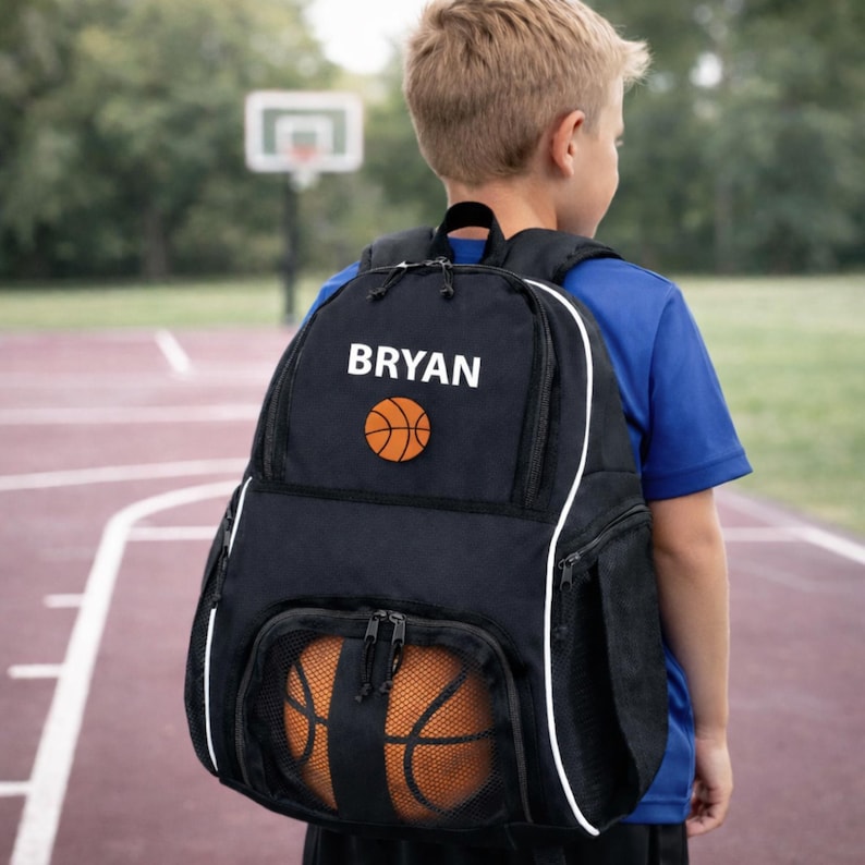 Personalized Basketball Backpack With Name & Embroidered Basketball ...
