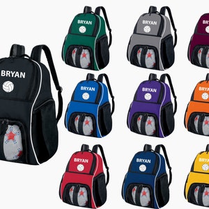 Personalized Volleyball Backpack With Name & Embroidered Volleyball ...