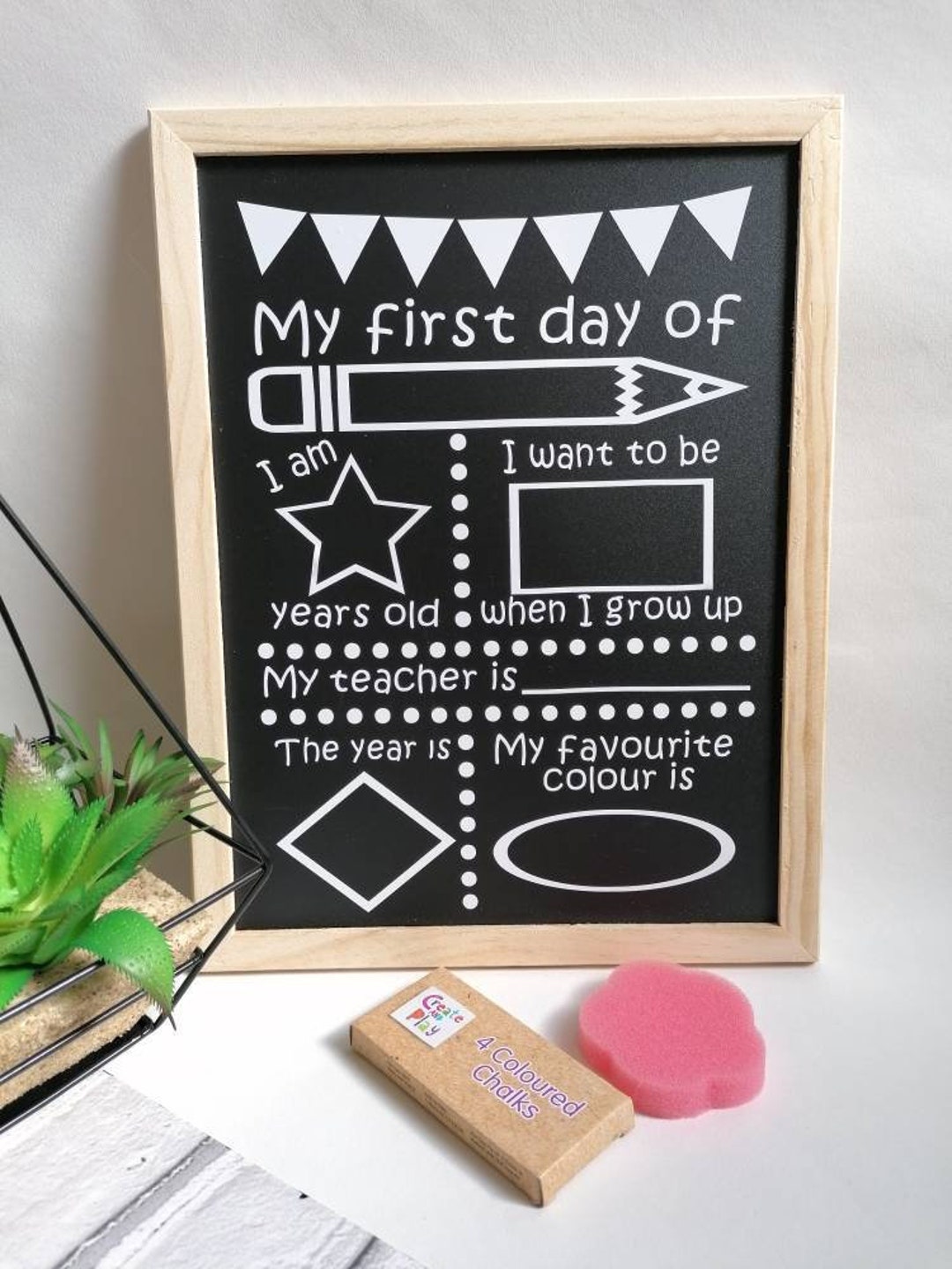 Reusable Back to School Chalkboard Sign, Back to School Sign, School ...