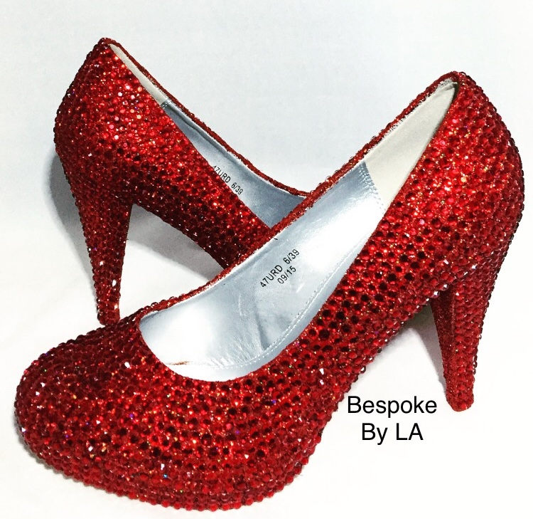 Ruby Red Crystal Wedding Shoes Bridal Shoes Prom Shoes Etsy