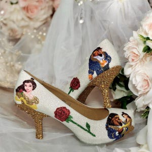 Enchanted Beauty and the Beast Inspired Shoes Bridal Swarovski Style ...