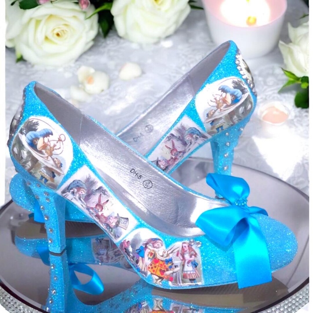 Vintage Alice Shoes Bridal Blue Alice in Wonderland Vintage Pumps With ...