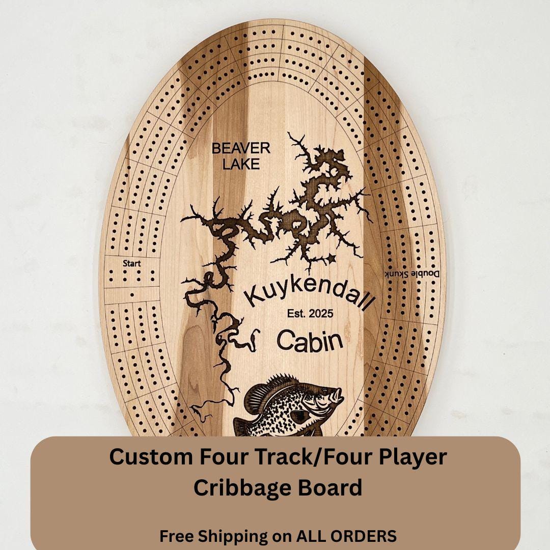 Personalized Custom 4 Track/four Player Cribbage Board With Text/image ...