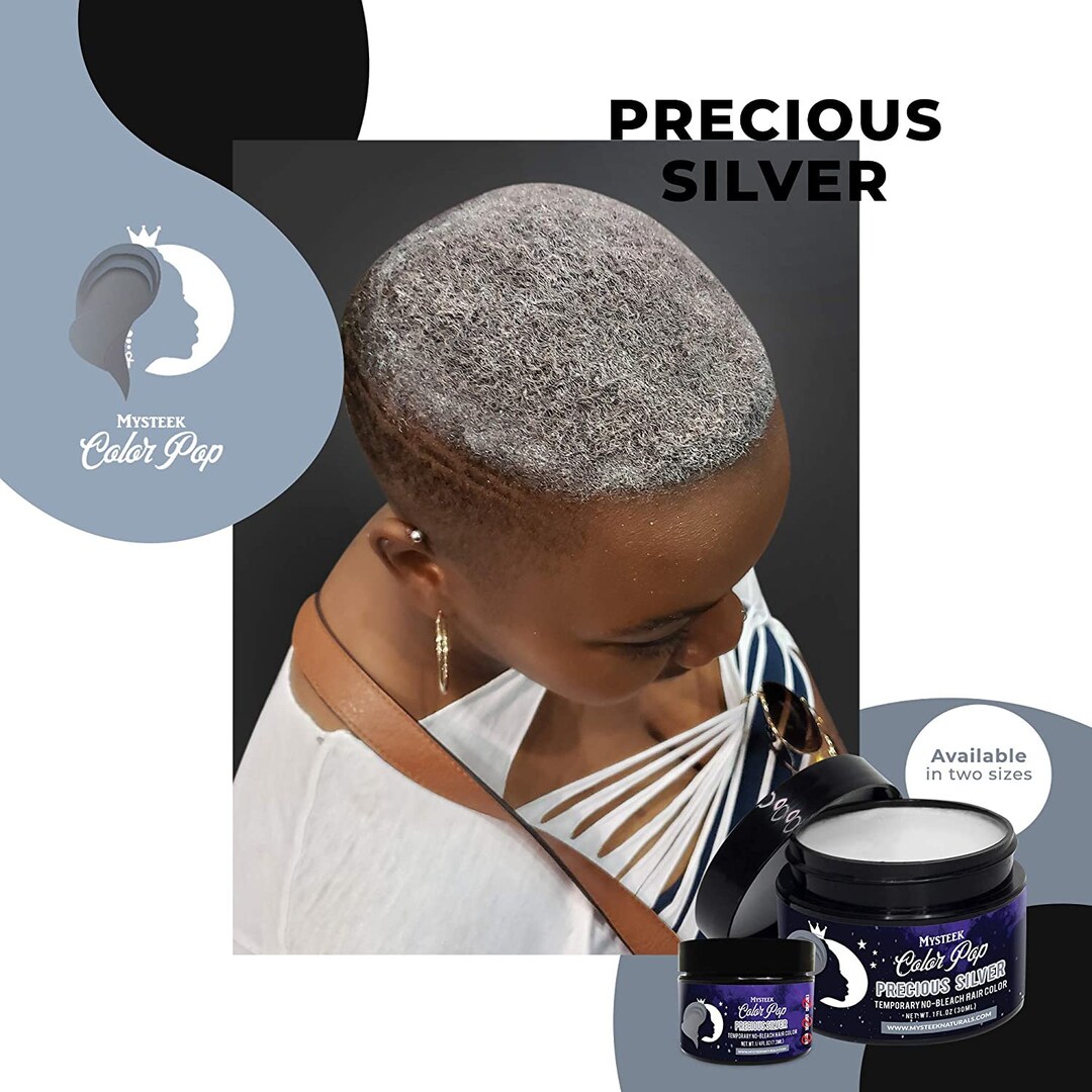 Silver-temporary Natural Hair Dye for Dark Hair or Light Hair, Natural ...