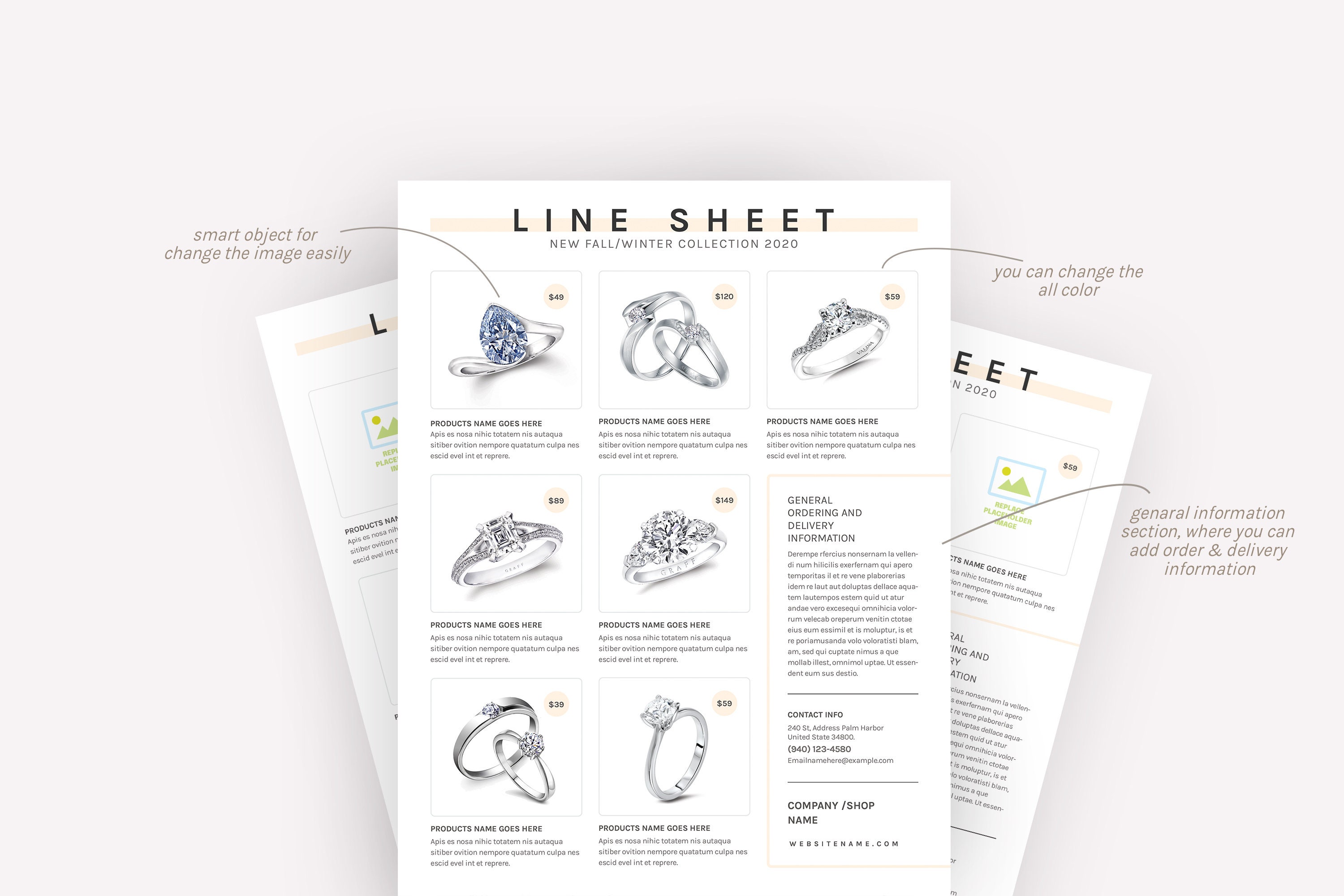 Line Sheet Template Minimalist Modern Line Sheet Wholesale Inventory ...