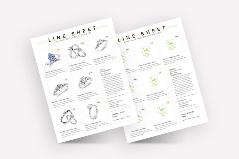 Line Sheet Template Minimalist Modern Line Sheet Wholesale Inventory ...