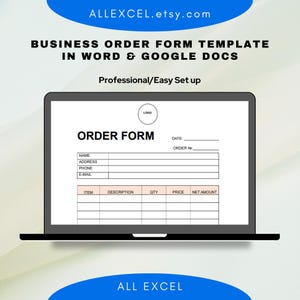 Simple and Professional Business Order Form Template Word, Printable ...