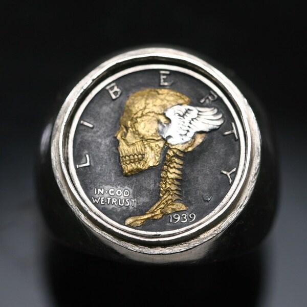 Winged Skull Ring - Etsy