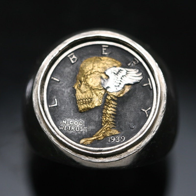 Winged Skull Ring - Etsy