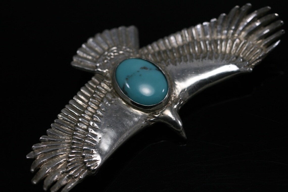 Eagle Turquoise Pendant / Necklace / Charm - Etsy