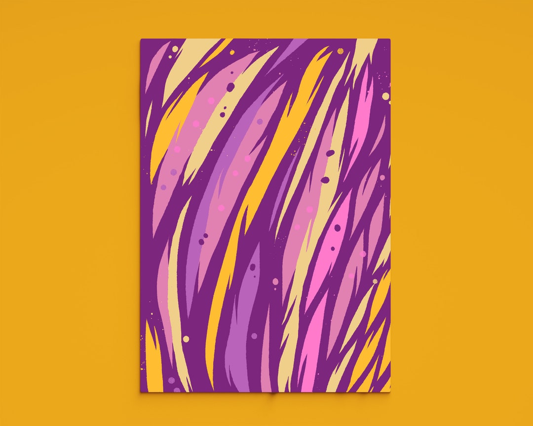 Bobzilla A3 Purple and Yellow Abstract Surface Pattern - Etsy