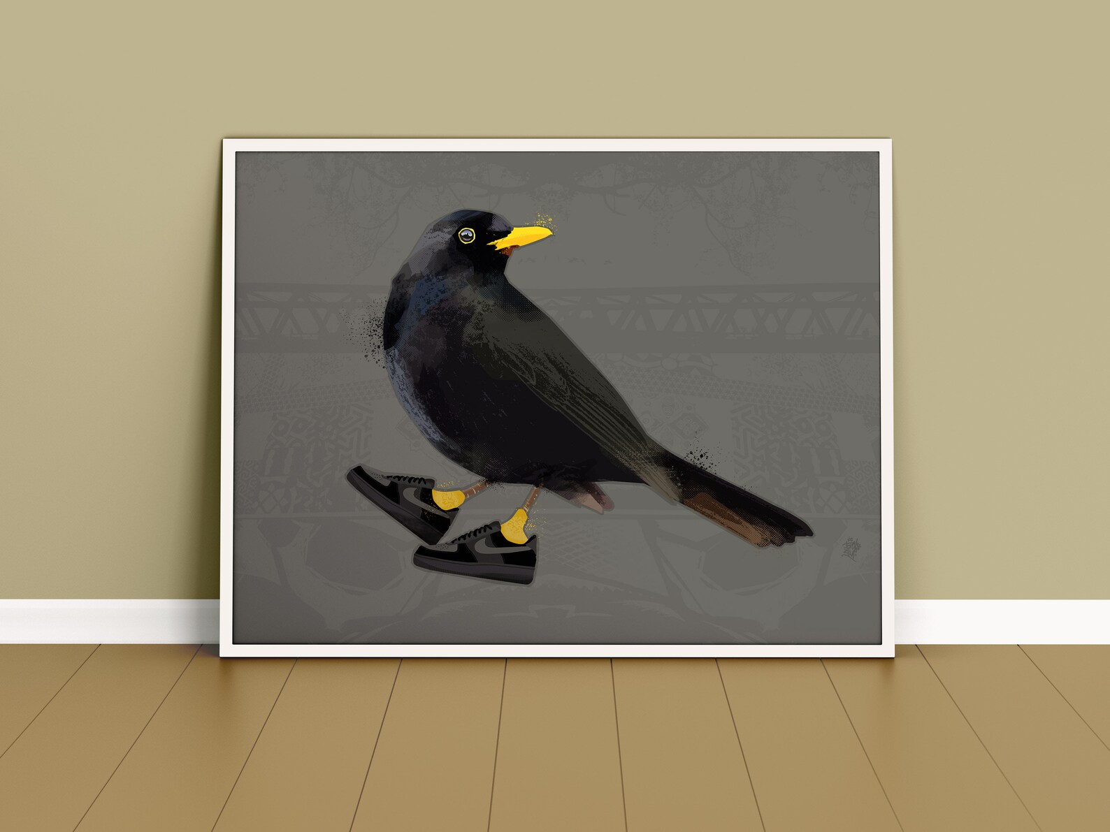 A3 Blackbird Print, British Birds, Bird Print, Bird Illustration, Bird ...