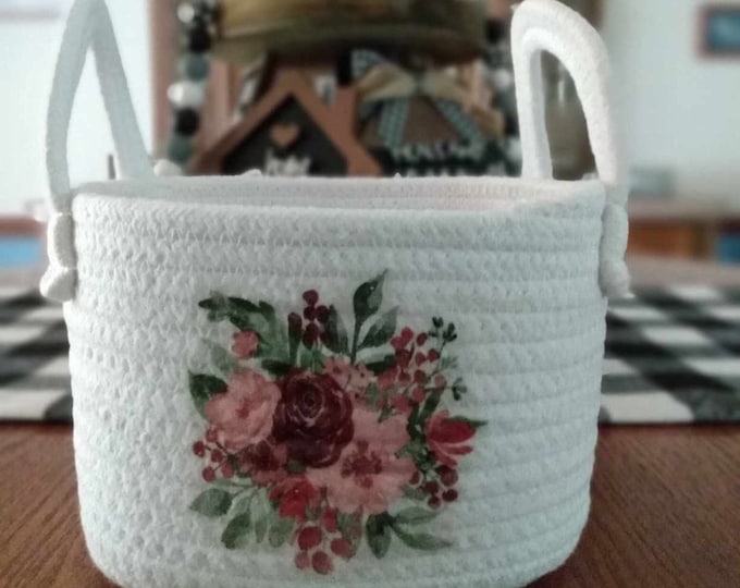 Decorative Storage Basket, Rope Basket With Handles, Organizer Basket ...