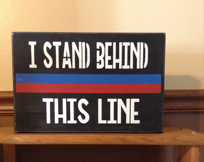 Thin Blue Line Sign, Thin Red Line Sign, Police Gift, Firefighter Gift ...
