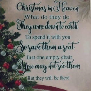 Christmas in Heaven Wall Decor, Empty Chair Poem, Memorial Gift - Etsy
