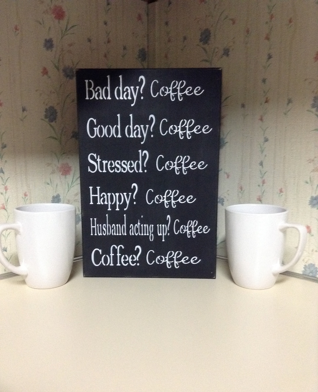 Wood Coffee Sign, Coffee Bar Signs, Funny Gifts for Women, Coffee Lover ...