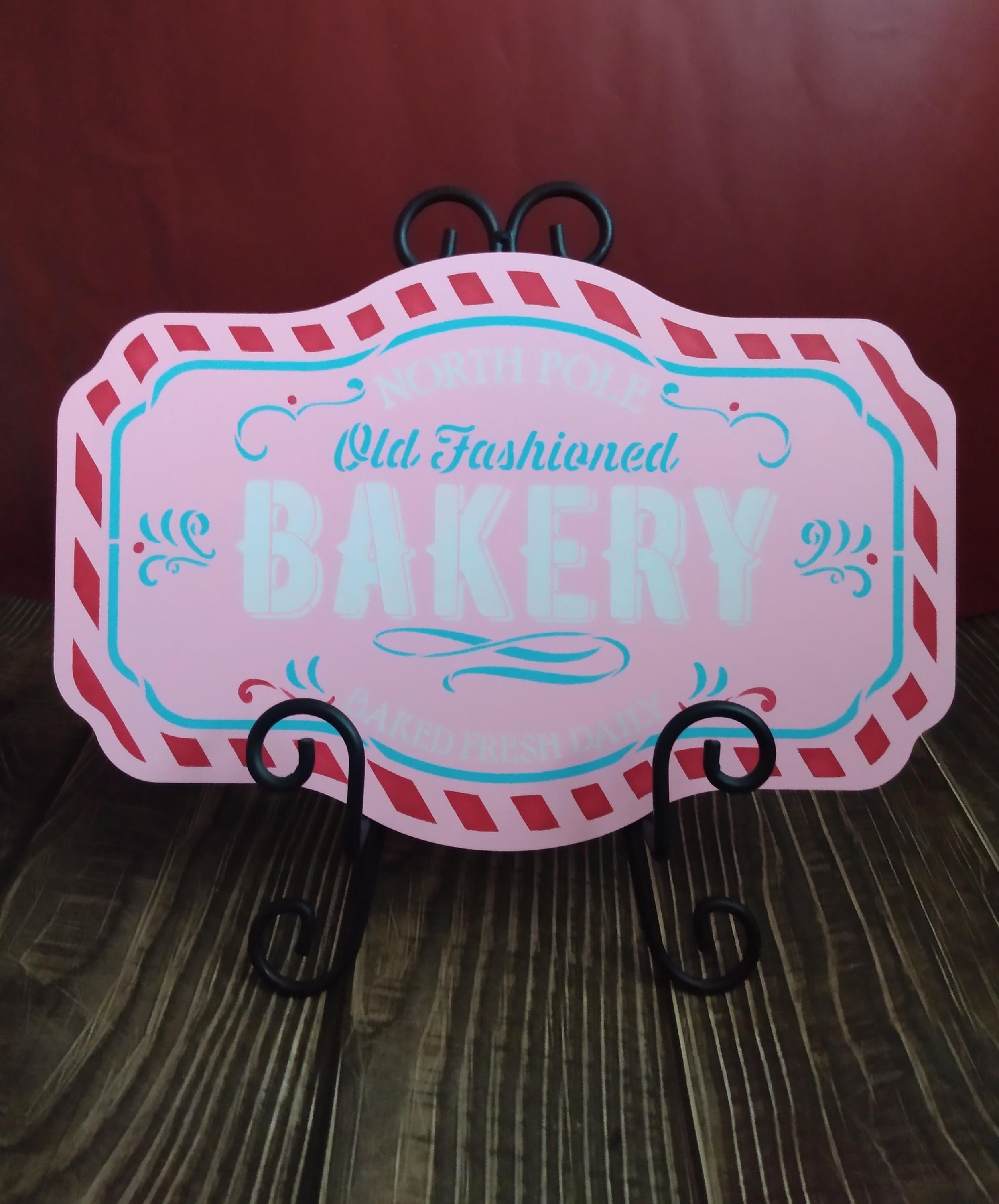 Retro North Pole Bakery Sign: Pink & Blue Christmas Decor - Etsy