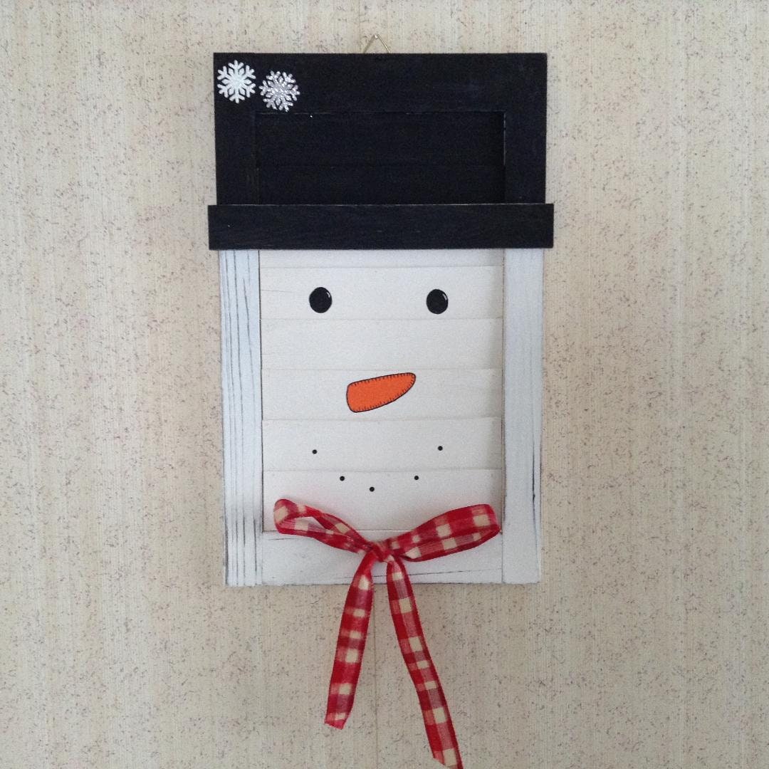 Wood Shutter Snowman Wall Decor, Winter Decor, Primitive Country Rustic ...