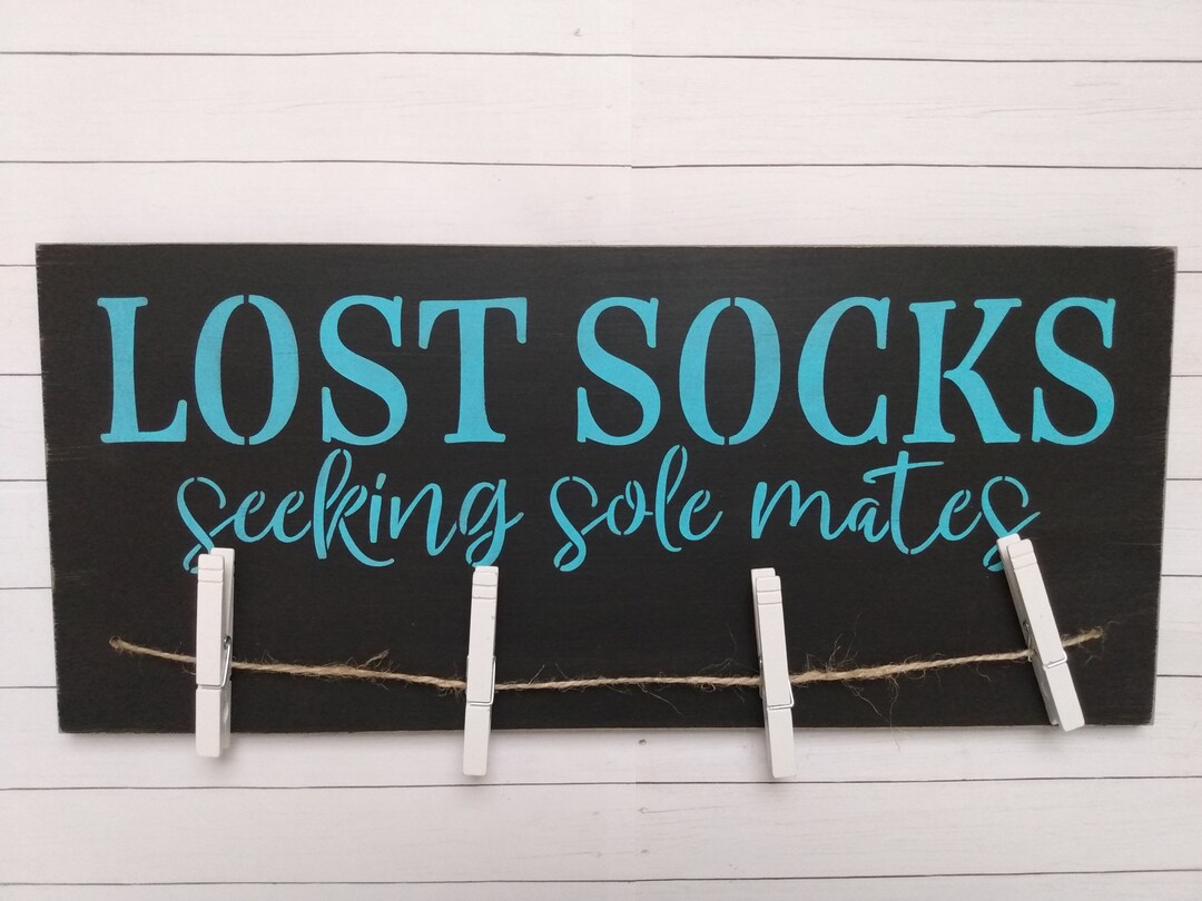 Missing Sock Hanger, Laundry Room Decor Farmhouse, Lost Socks Seeking ...