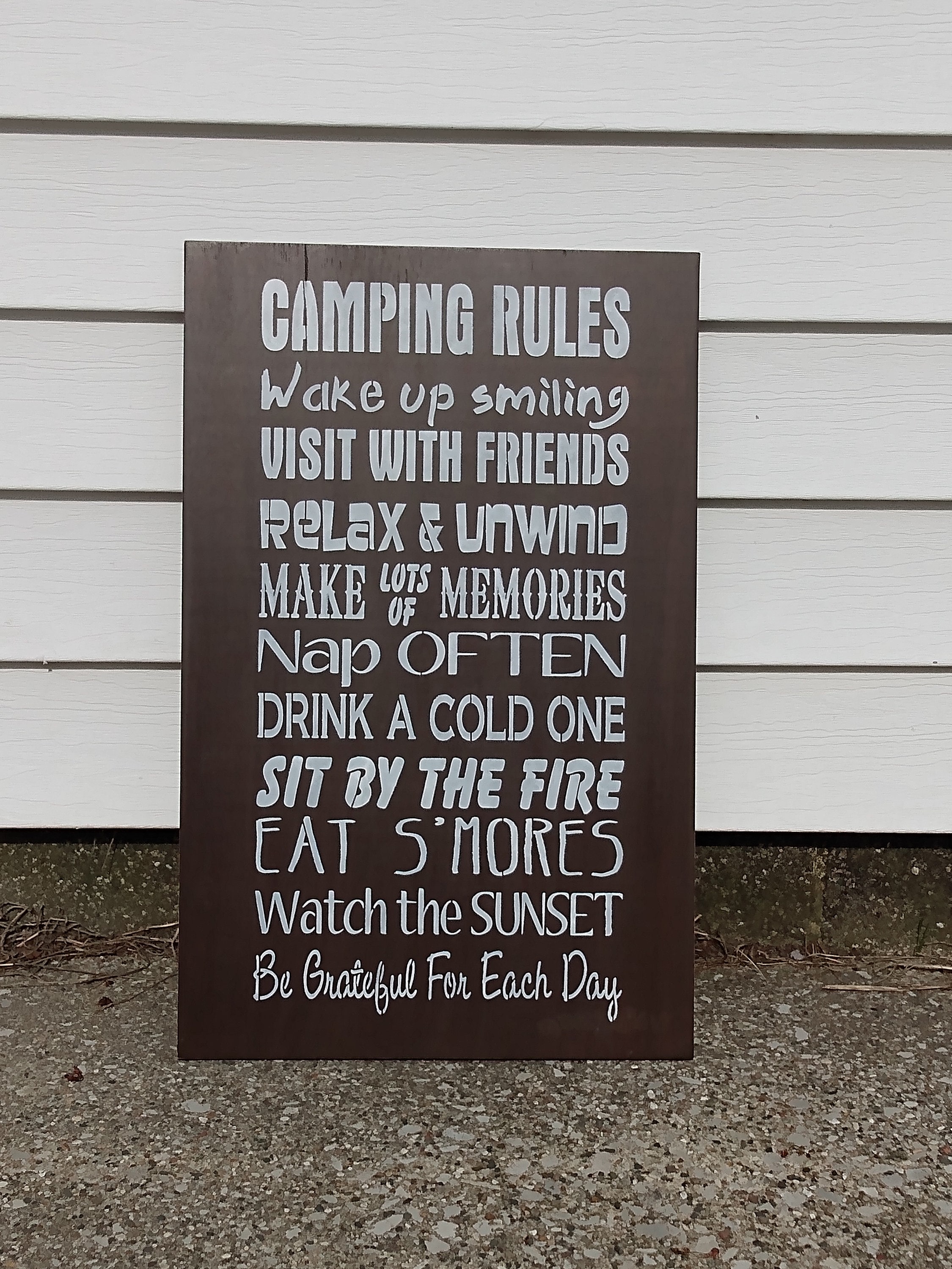 Camper Sign Camping Rules Sign Large Wood Camping Sign - Etsy