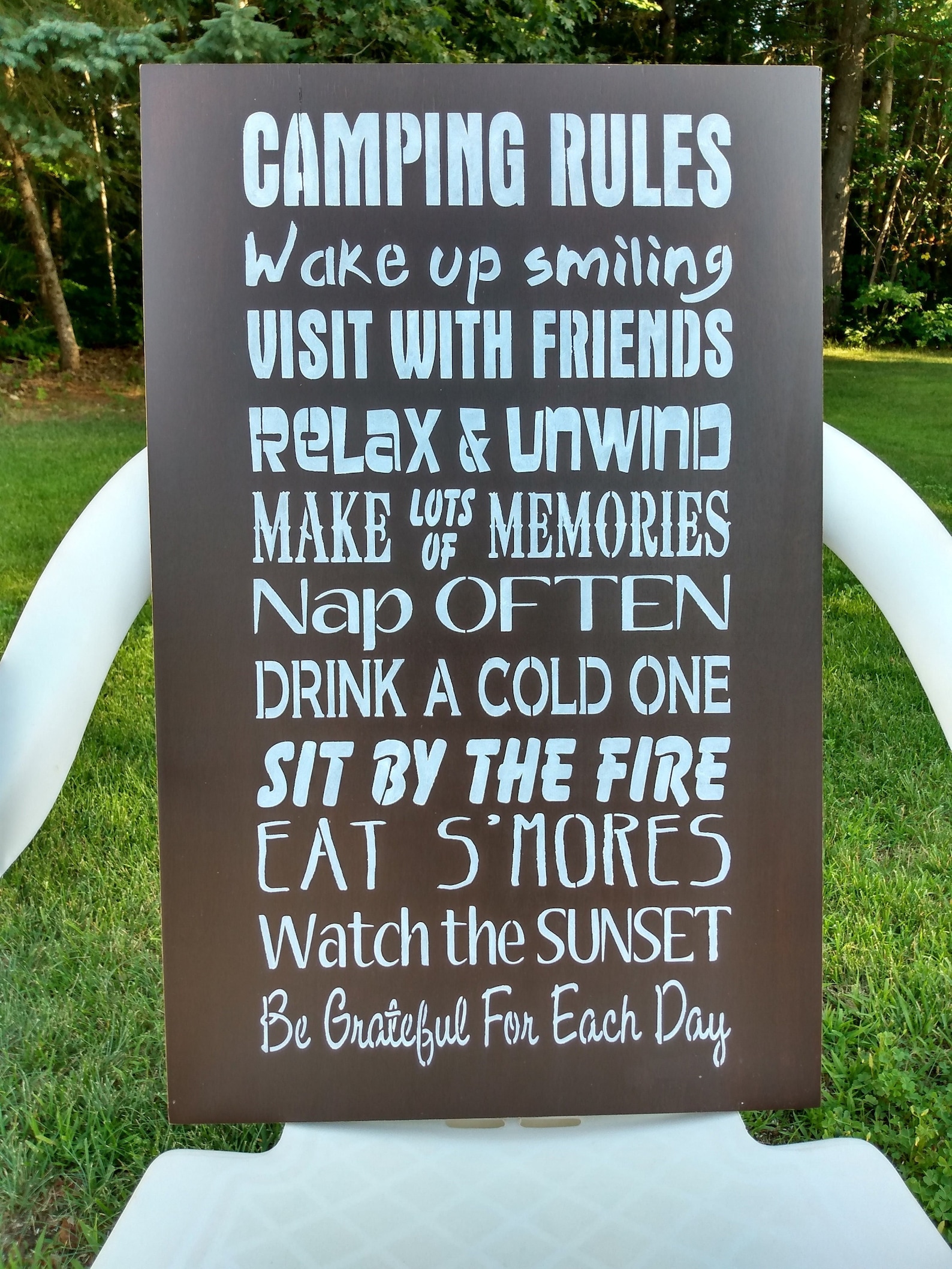 Camper Sign Camping Rules Sign Large Wood Camping Sign - Etsy