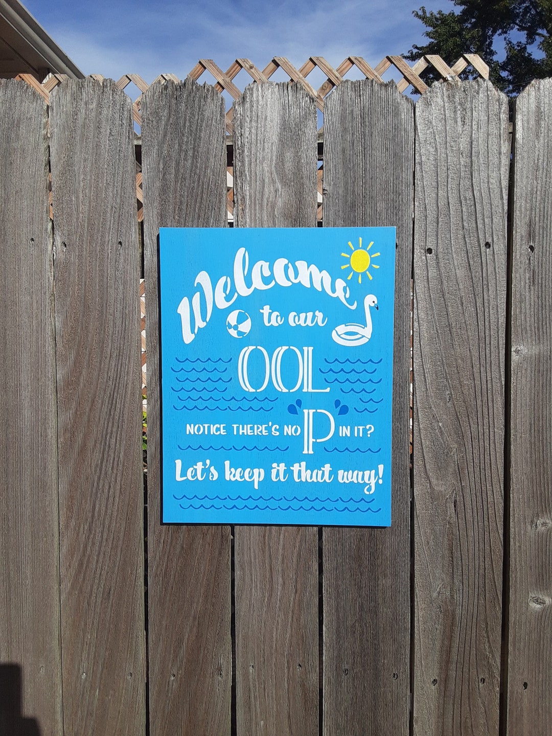 Pool Decor, Welcome to Our Pool Sign, Outside Summer Decor, Pool Sign ...