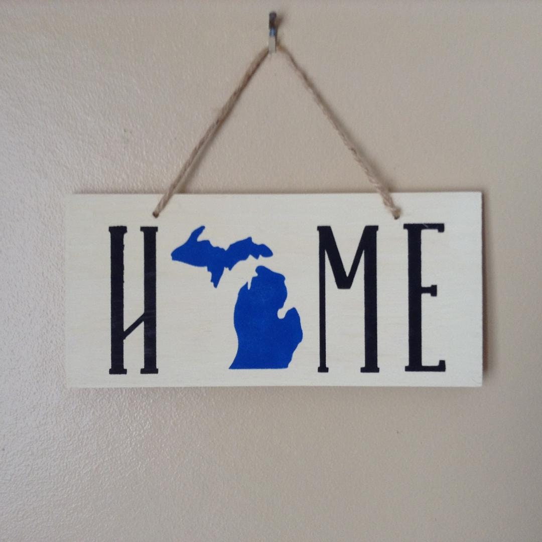 Michigan Plaque, Michigan Home State Sign, Michigan Wall Art, State ...