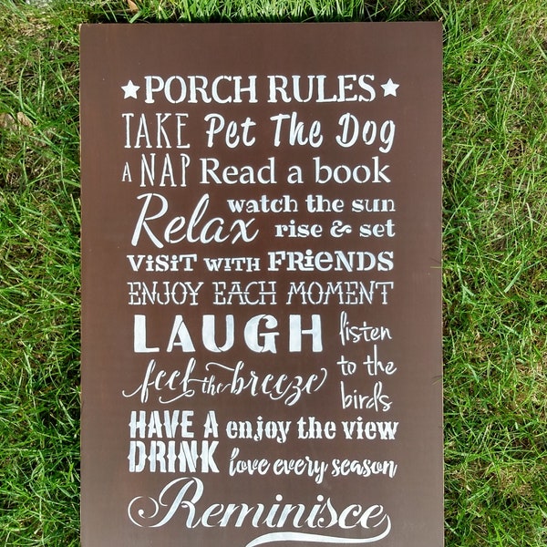 Porch Rules Sign - Etsy