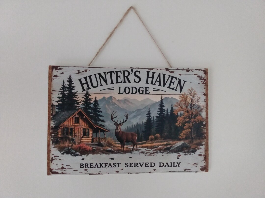 Man Cave Sign, Hunter's Haven Lodge, Father's Day Gift, Hunting Lodge ...