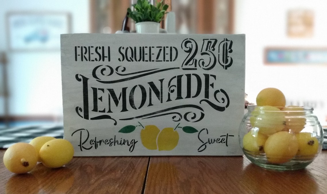 Lemonade Wood Sign: Farmhouse Kitchen Decor, Summer Home Accent - Etsy