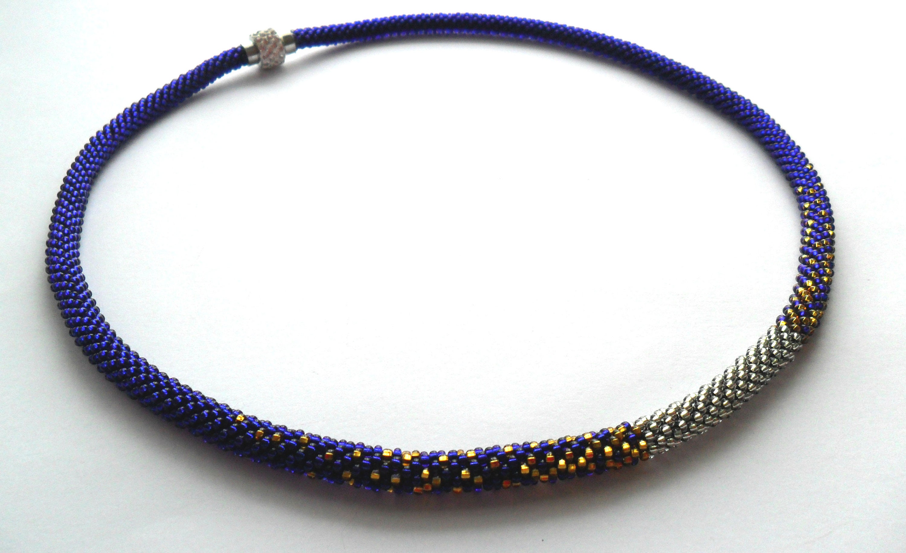 Thin Long Crochet Seed Bead Rope Necklace for Women Dark Blue - Etsy