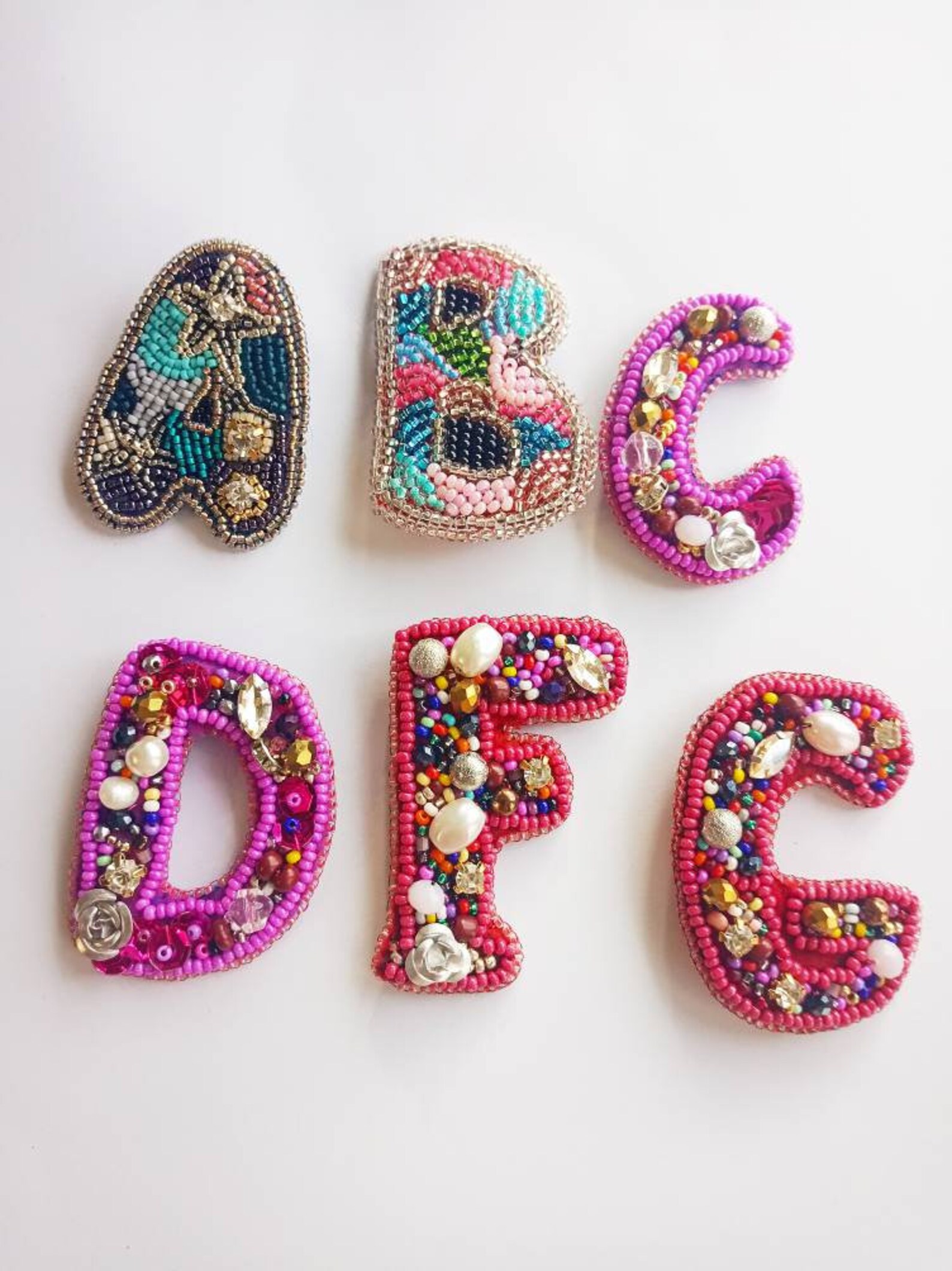 Brooch Initial Embroidered Brooch Personalized Brooch Letter - Etsy