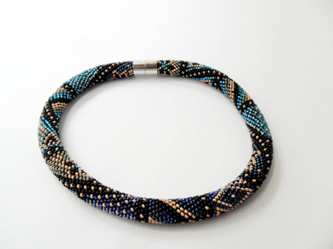 Seed Patchwork Jewelry Beadwork Statement Necklace Geometric Necklace ...