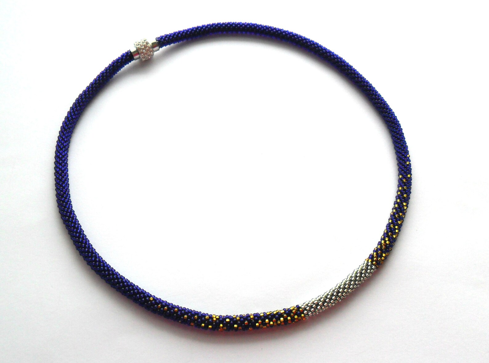 Thin Long Crochet Seed Bead Rope Necklace for Women Dark Blue - Etsy