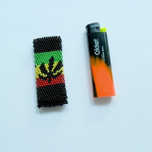 Rasta Colored Red Yellow Green Marijuana Leaf Cover for Cigarette ...