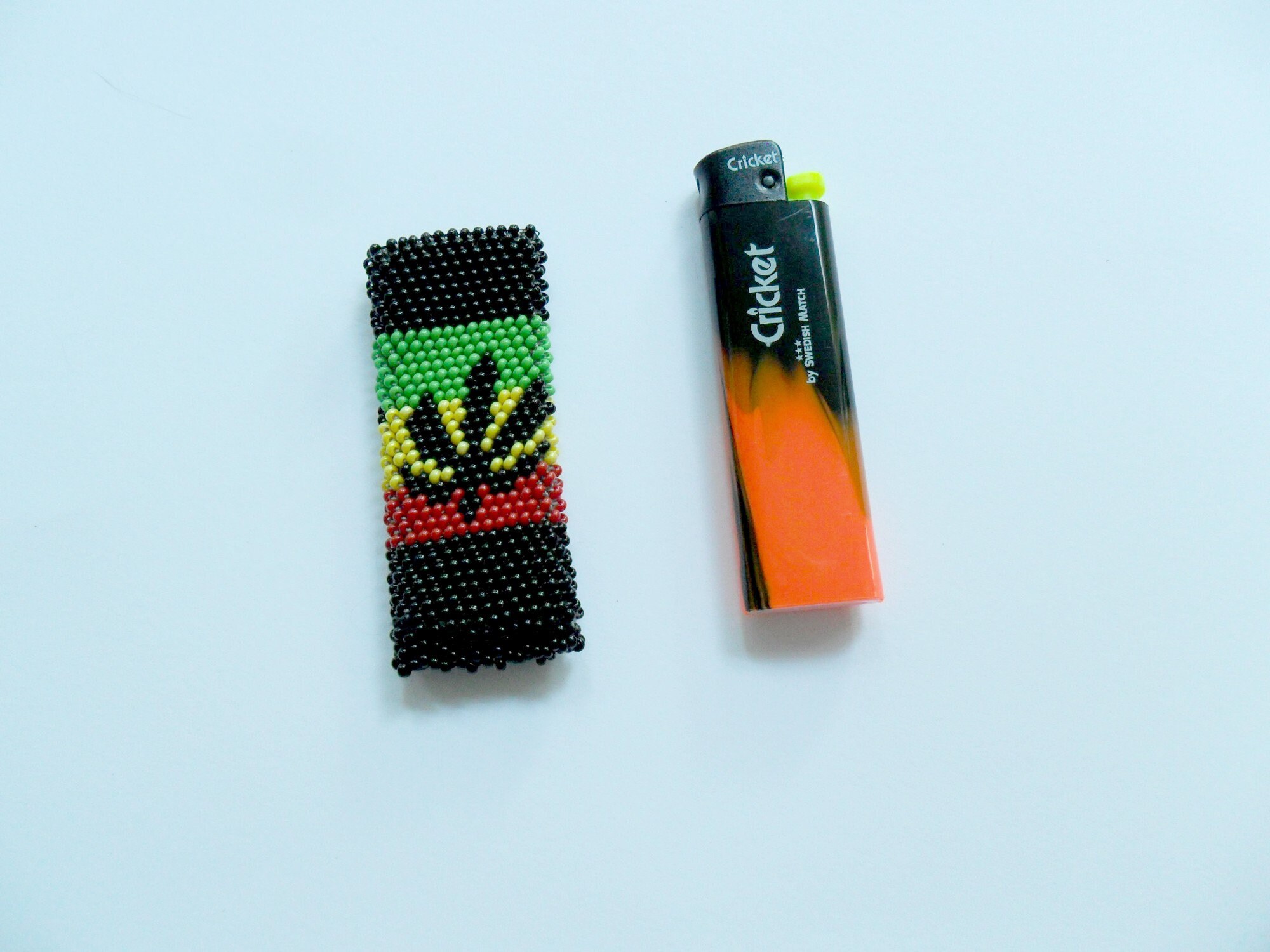Rasta Colored Red Yellow Green Marijuana Leaf Cover for Cigarette ...