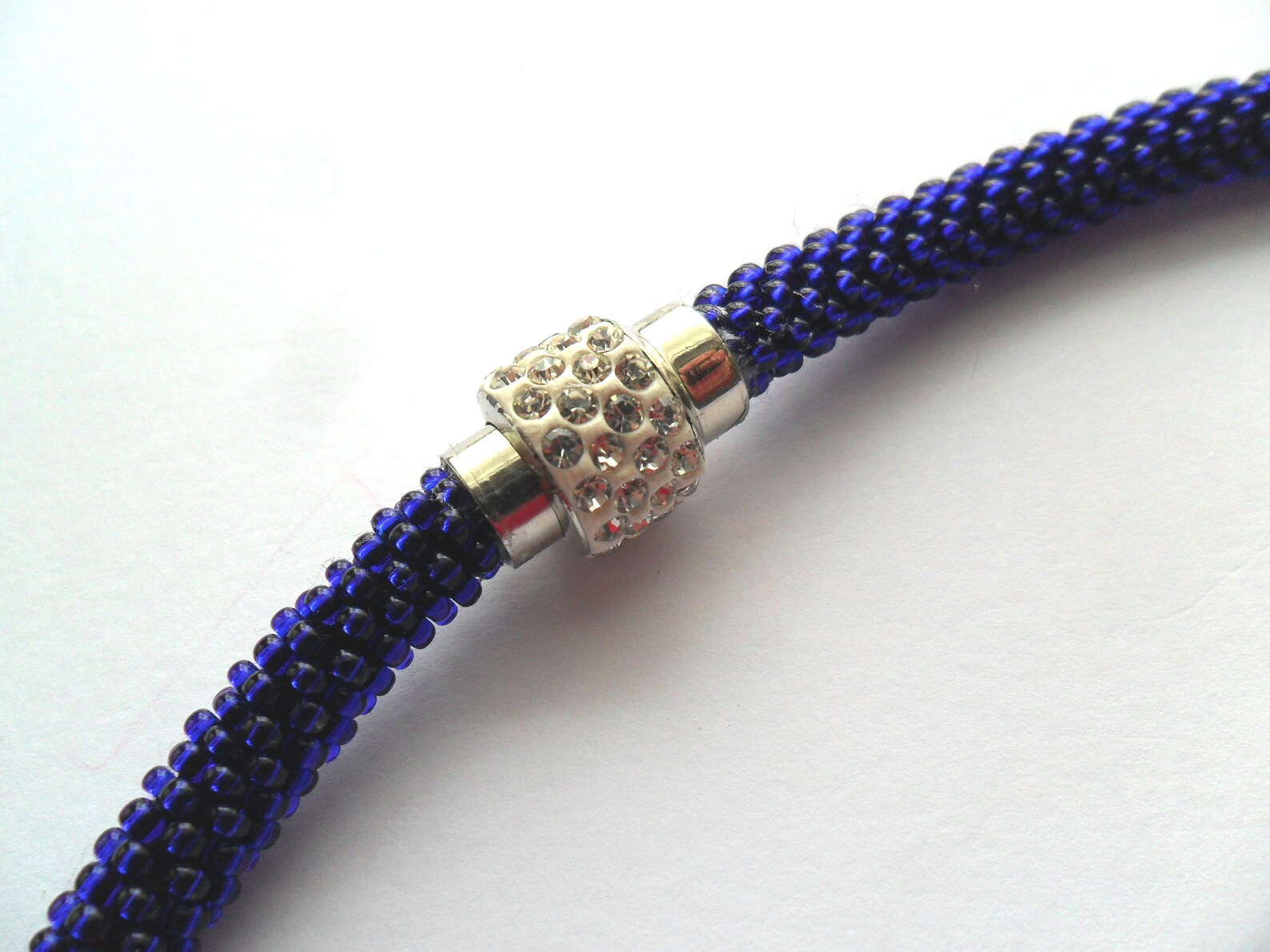 Thin Long Crochet Seed Bead Rope Necklace for Women Dark Blue - Etsy