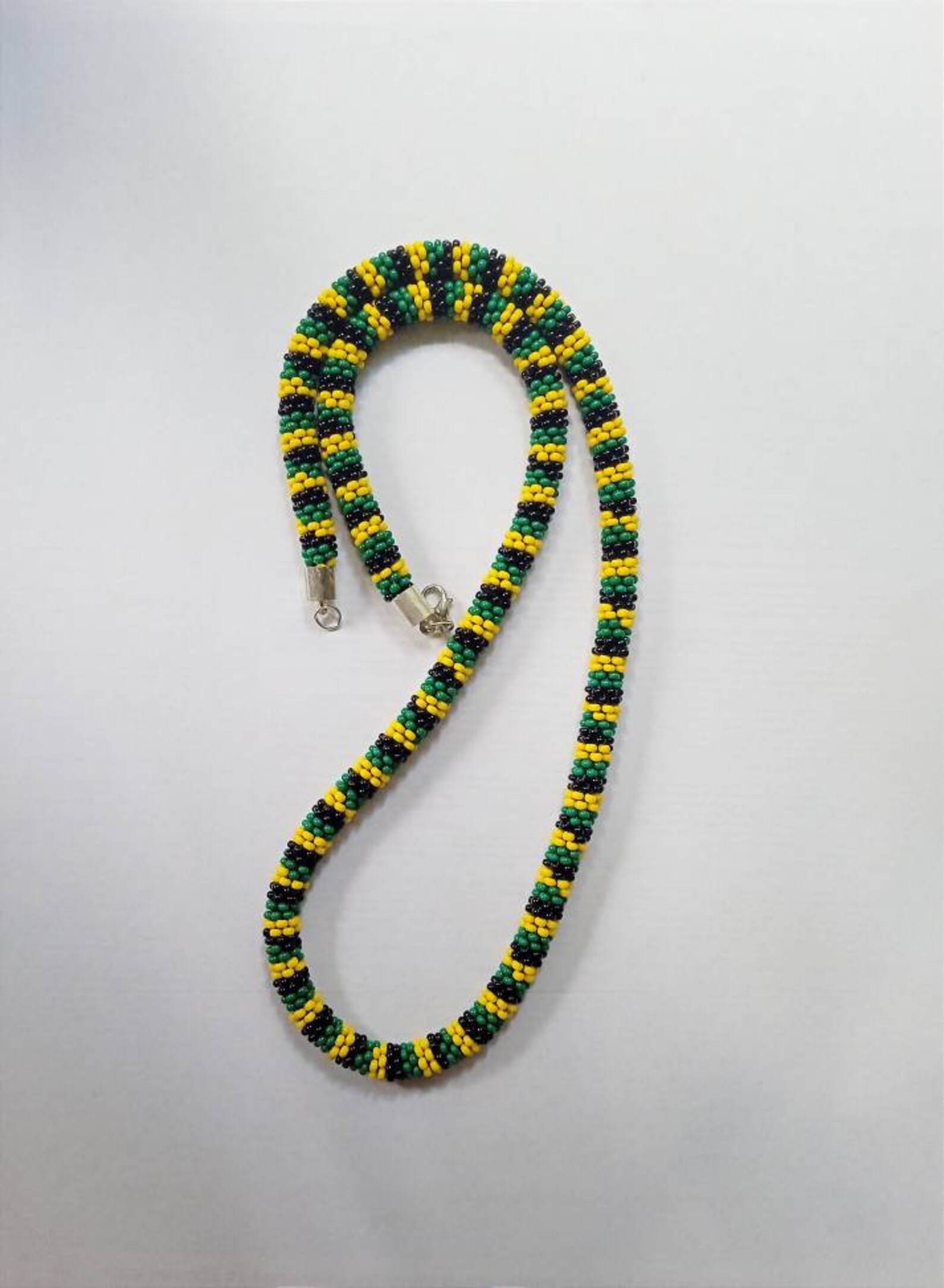 Rasta Style Seed Bead Original Mens Choker Red Yellow Green Mens ...