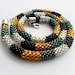 Black Yellow Seed Bead Chrochet Handmade Snake Skin Women Necklace ...