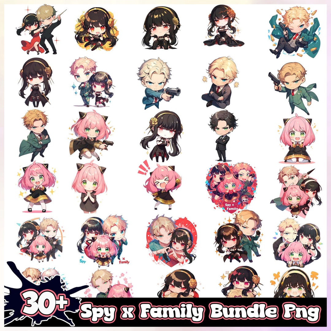 Spy X Family Anime Emotes Digital PNG, Anime Trending 2024 Png Bundle ...