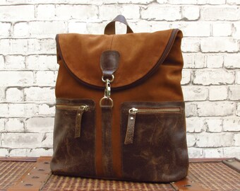 Brown backpack | Etsy